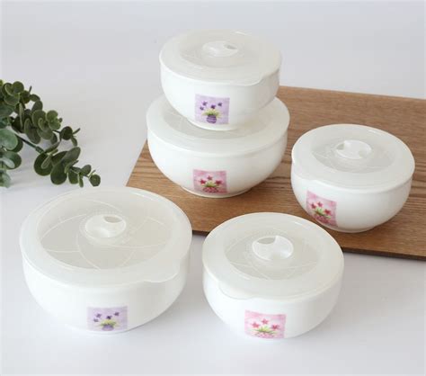 도자기 반찬통 5개 세트 세컨웨어헬로마켓