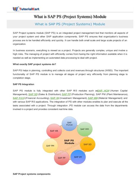 What Is Sap Ps Project Systems Module Pdf Information Management Computing