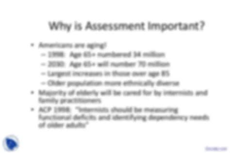 Geriatric Assessment For Primary Care A Time Dependent Practice