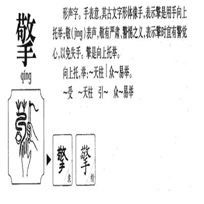 擎怎么读 字源演变详细释义字形书法 工作号
