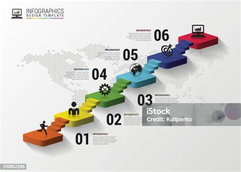 추상적임 3d 계단 인포그래픽 또는 회사연혁 형판 벡터 일러스트레이션 비즈니스에 대한 스톡 벡터 아트 및 기타 이미지