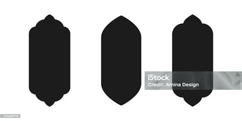 창문이나 문 아치의 이슬람 모양 아랍 프레임 세트 라마단 카림 실루엣 아이콘 0명에 대한 스톡 벡터 아트 및 기타 이미지 0