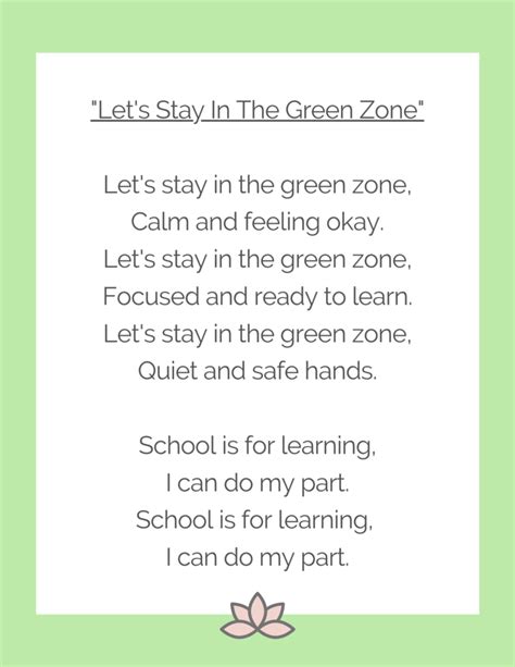 Song Share For School Age Clients Lets Stay In The Green Zone