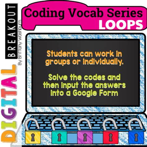 Loops Coding Vocabulary Digital Breakout Computer Science Challenge