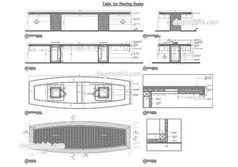 Conference Table Detail Drawing In Autocad