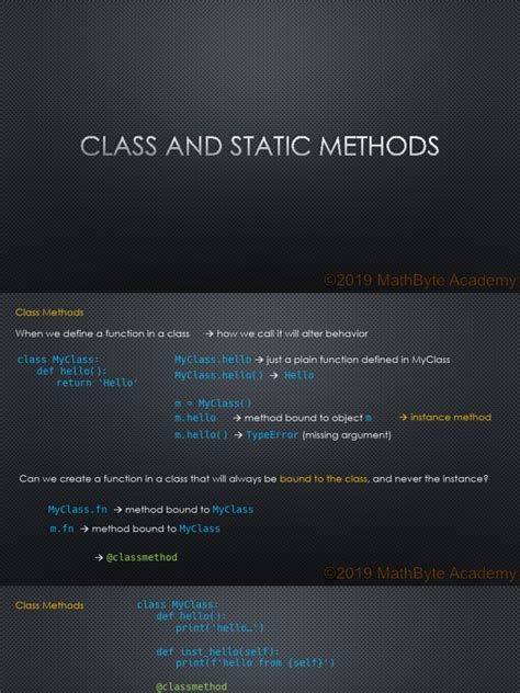 028 Class And Static Methods Lecture Pdf Method Computer Programming Programming Paradigms 028 Class And Static Methods Lecture Pdf Method Computer Programming Programming Paradigms