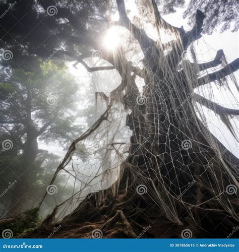 Big Tree Full Of Cobweb Stock Illustration Illustration Of Trees