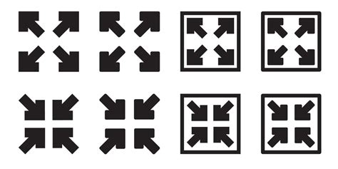 Full Screen And Exit Full Screen Icon Set Vector Art At Vecteezy