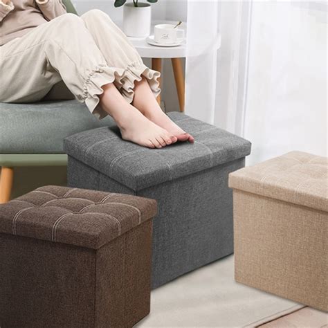 사각 수납 패브릭 스툴 화장대 의자 소형 Luaz Sq3