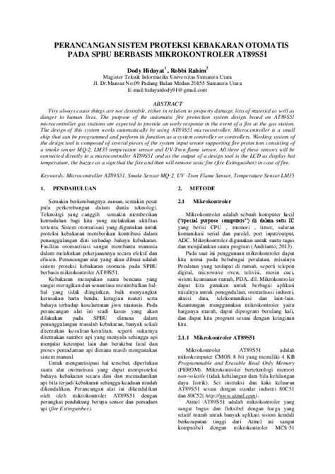 Doc Perancangan Sistem Proteksi Kebakaran Otomatis Pada Spbu Berbasis Mikrokontroler At89s51