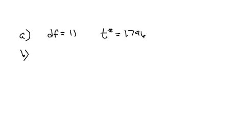 Solved Finding The Critical Value T T What Critical Value T From Table D Should Be Used To