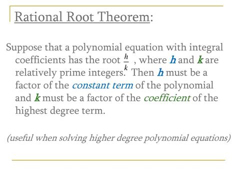 Rational Root Theorem Ppt Download
