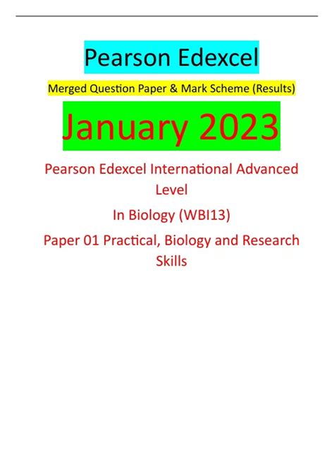 Pearson Edexcel Merged Question Paper And Mark Scheme Results January 2023 Pearson Edexcel