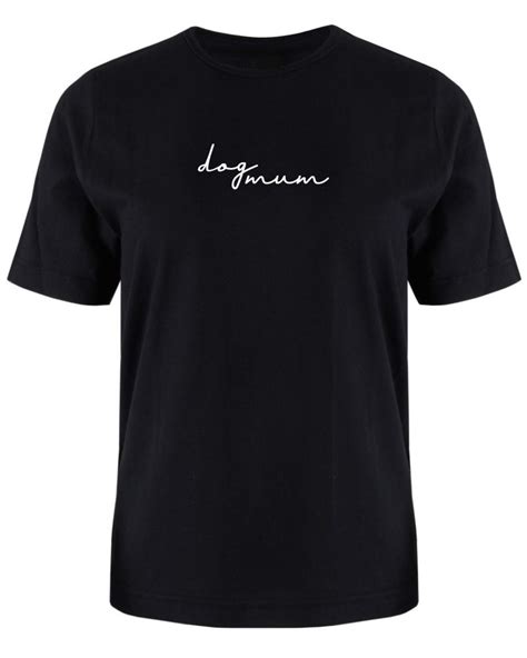 Dog Mum Cursive Personalised Black Tee Aceandco Clothing