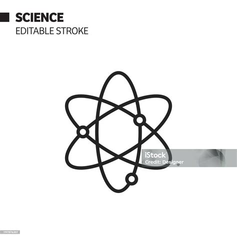 과학 선 아이콘 윤곽선 벡터 기호 그림 픽셀 완벽 편집 스트로크 세포핵에 대한 스톡 벡터 아트 및 기타 이미지 세포핵 0명 건강관리와 의술 Istock
