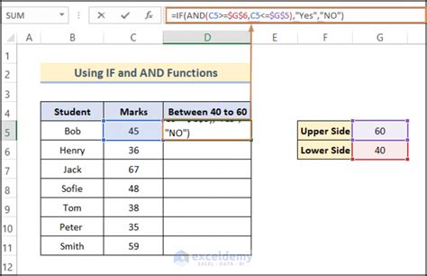 How To Check If A Value Is Between Two Numbers In Excel