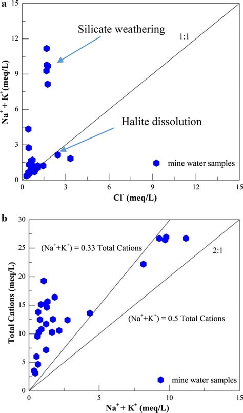 A The Plot Of Na⁺ K⁺ Versus Cl⁻ B Na⁺ K⁺ Versus Total Cations