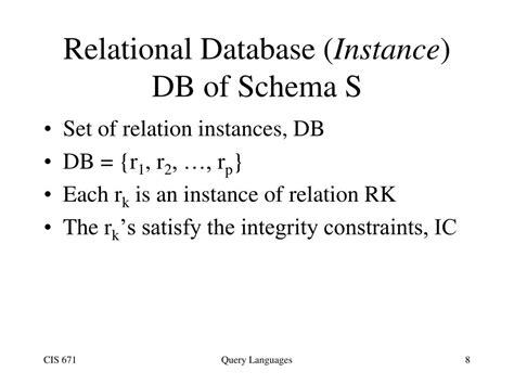 Ppt Cis 671 Introduction To Database Systems Ii Introduction