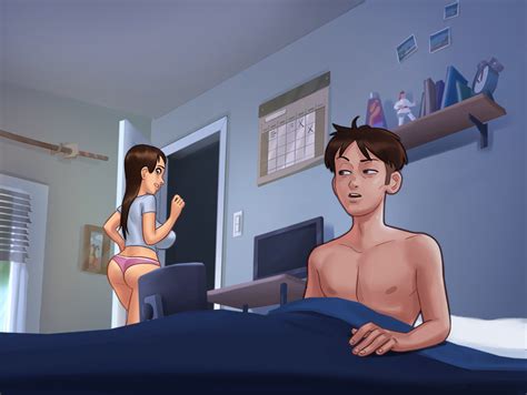 Rule 34 1boy 1girls 2d Ass Bed Bed Sheet Bedroom Big Breasts Blanket