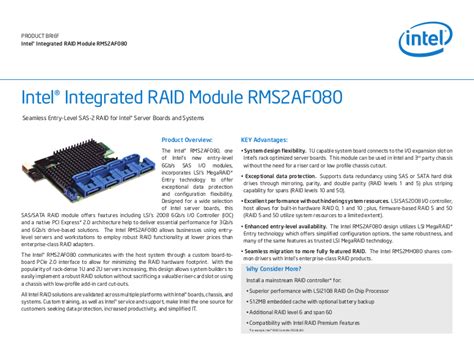 Intel AXXRMS AF User Manual