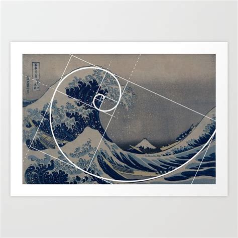 The Great Wave By Hokusai The Perfect Example Of Fibonacci Spiral
