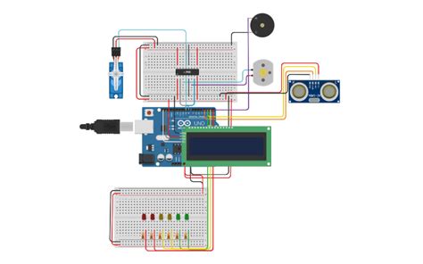 Circuit Design Water Level Control Tinkercad