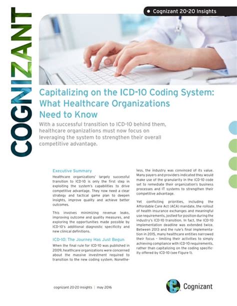 Capitalizing On The Icd 10 Coding System What Healthcare Organizations Need To Know Pdf