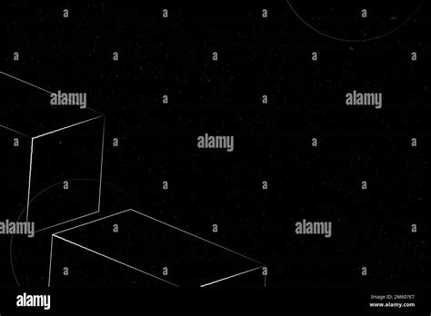 3d White Outline Cuboid On A Black Background Vector Stock Vector Image And Art Alamy