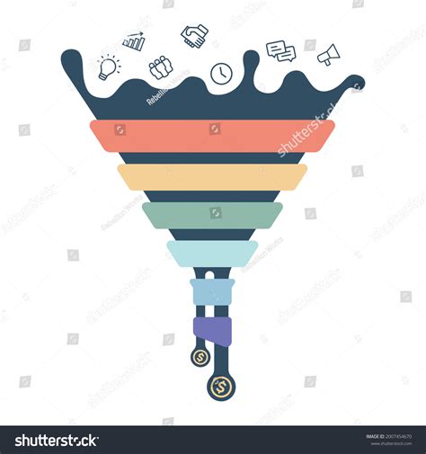 아이콘이 있는 깔때기 피라미드 정보 그래픽 스톡 벡터로열티 프리 2007454670 Shutterstock