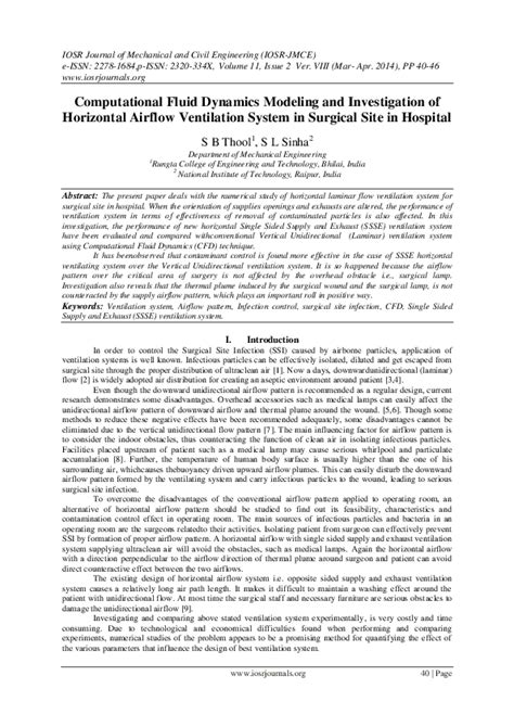 Pdf Computational Fluid Dynamics Modeling And Investigation Of Horizontal Airflow Ventilation
