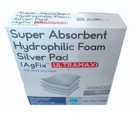 Sterile Eo Agfix Ultramax Super Absorbent Hyrophilic Foam Silver Pad