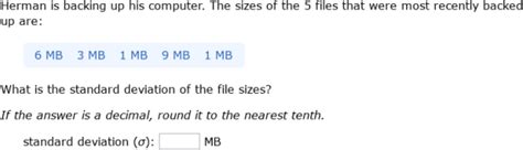 IXL Standard Deviation Algebra Practice
