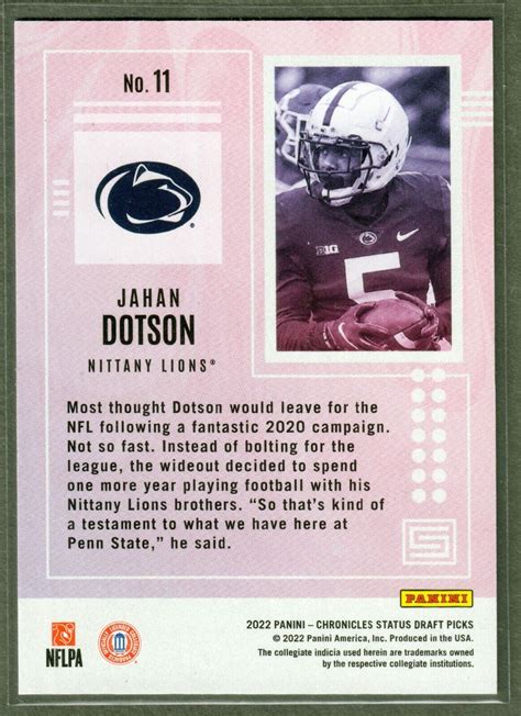 Mavin 2022 Chronicles Draft Picks Status Jahan Dotson Red 149 Rc Sp