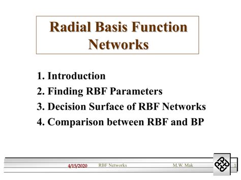 Radial Basis Function Networks