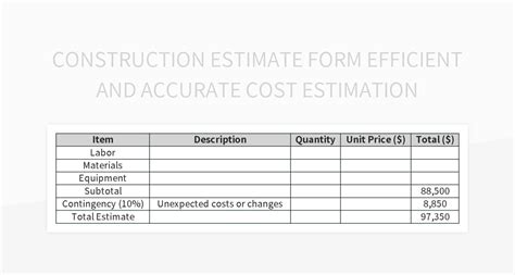 Medical Cost Estimate Form At Georgina Crosby Blog