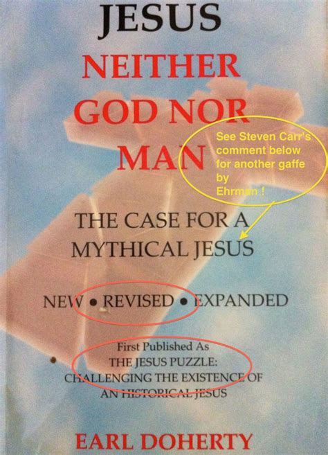 Did Bart Ehrman Not Even Read The Cover Of Earl Dohertys Book Vridar