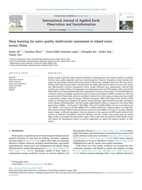 Pdf Deep Learning For Water Quality Multivariate Assessment In Inland