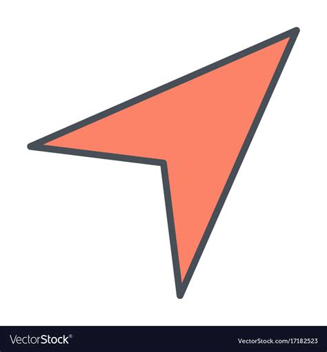 Gps Navigation Arrow Line Icon Royalty Free Vector Image