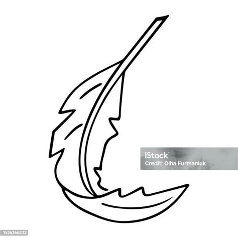 새 깃털 퀼 잉크 펜 쓰기 손으로 그린 윤곽선 낙서 스케치 프리핸드 미니멀리즘 스타일 라인 아트 격리 벡터 일러스트 레이 션 거위 새에 대한 스톡 벡터 아트 및 기타 이미지