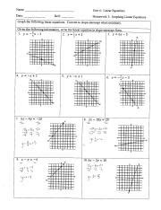 Unit Linear Equations Homework Graphing Linear Equations APPLEESSAY