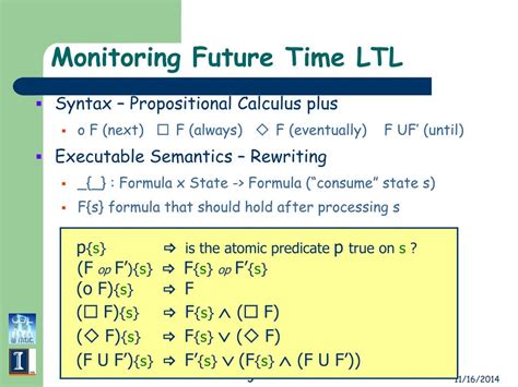 Ppt Generating Optimal Linear Temporal Logic Monitors By Coinduction