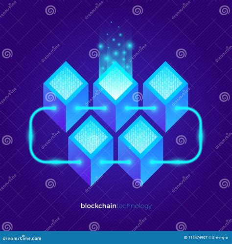 Cryptocurrency Data Abstract Design Blockchain Illustration Concept Stock Vector Illustration