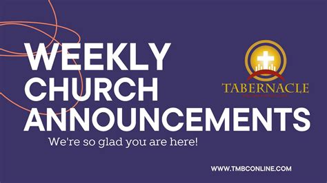 Church Announcements May 21 2023 Youtube