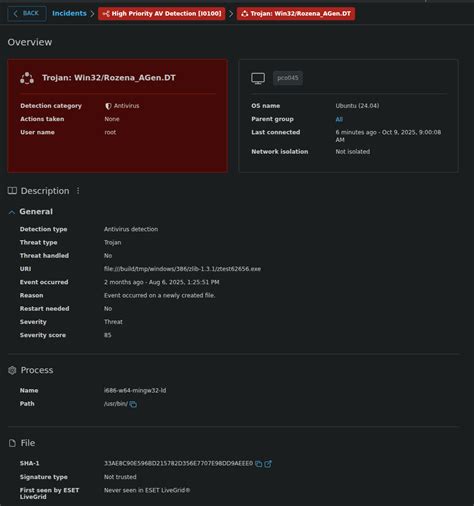 False Positive Coming From Our Linux Developers Malware Finding And Cleaning Eset Security Forum