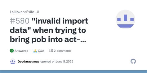 Invalid Import Data When Trying To Bring Pob Into Act Tracker · Lailloken Exile Ui