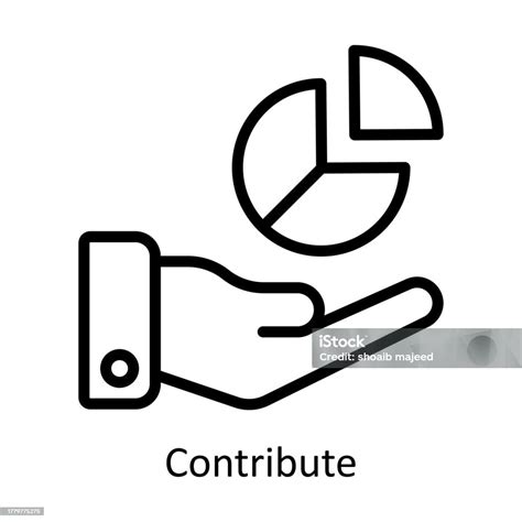 Contribute Vector Outline Design Illustration Symbol On White