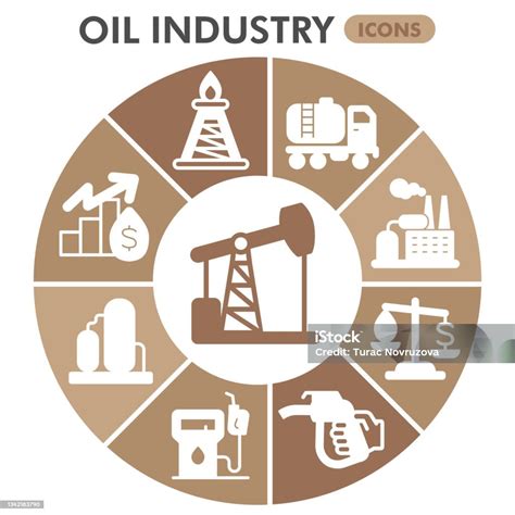 현대 석유 산업 인포그래픽 디자인 템플릿 갈색 배경에 9 단계 도넛 디자인유전 인포그래픽 시각화 프레젠테이션을 위한 연료 템플릿입니다 크리에이티브 벡터 일러스트레이션 0명에