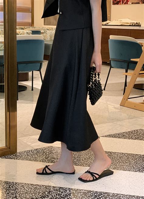 Made 블로이 뒷밴딩 플레어 트위드 롱스커트 44~100 ♥핫핑♥