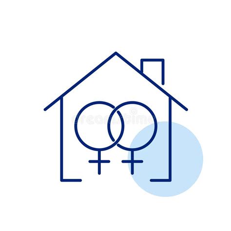 Same Sex Female And Female Symbols In House Lgbt Friendly Community