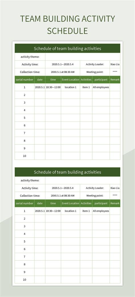 Free Team Templates For Google Sheets And Microsoft Excel Slidesdocs